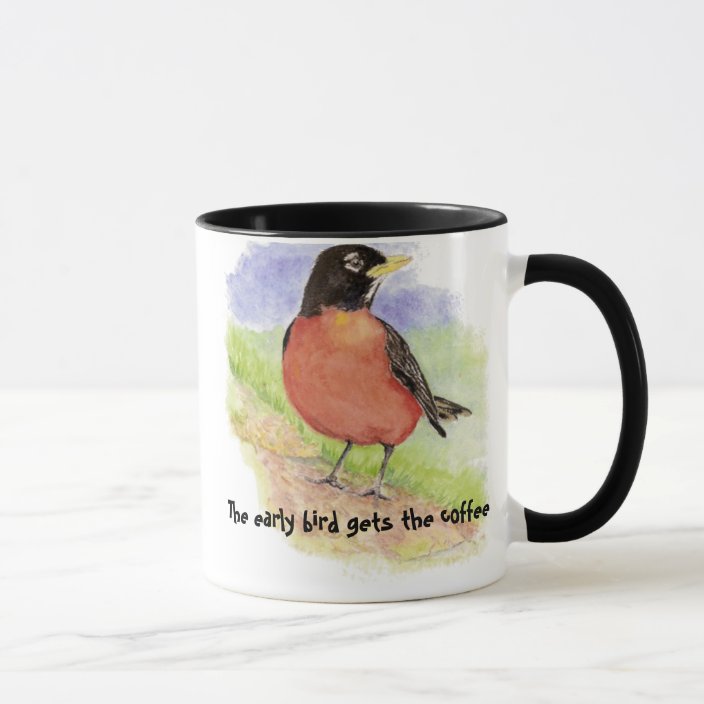 Funny, Early Bird gets the Coffee Robin Mug | Zazzle.com