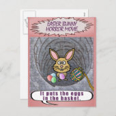 Funny Easter Bunny Horror Movie Holiday Postcard | Zazzle