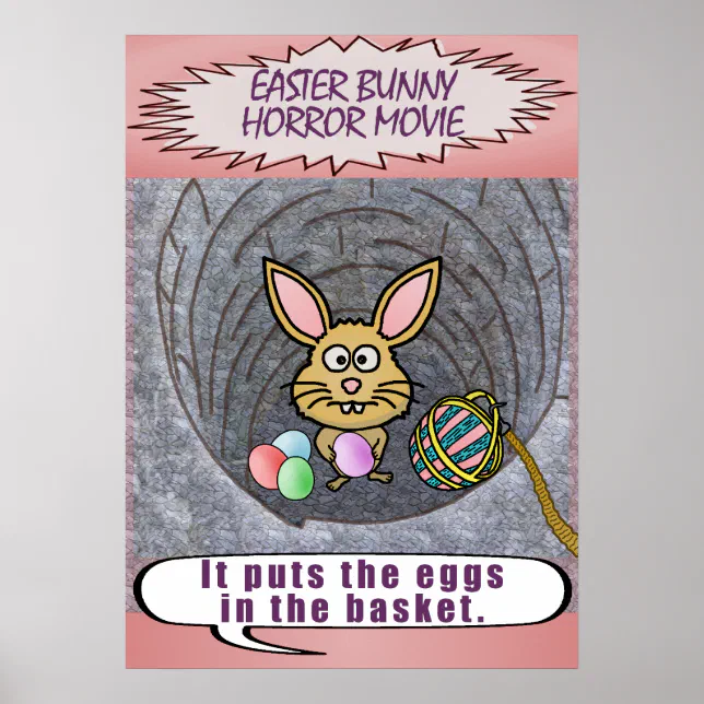 Funny Easter Bunny Horror Movie Poster | Zazzle