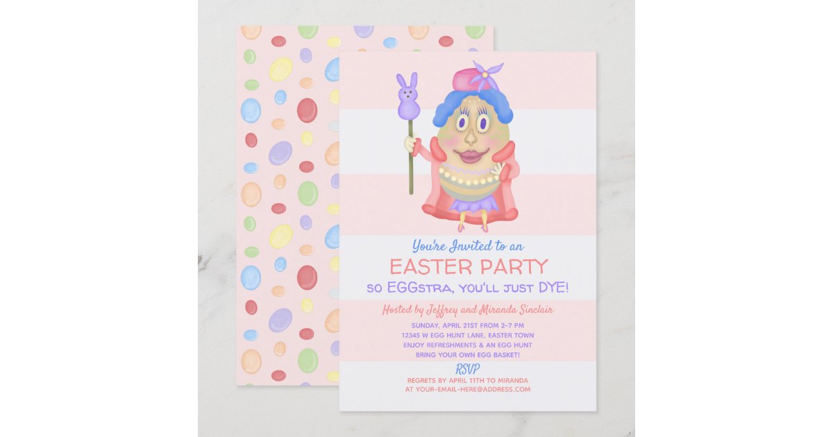 Funny Easter Egg So Eggstra Cute Spring Party Invitation | Zazzle