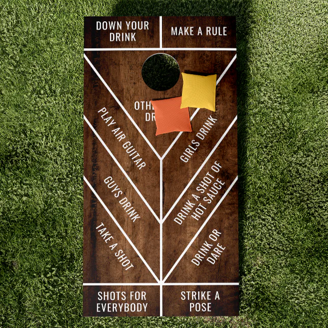 Funny Editable Drinking Game Cornhole Set | Zazzle