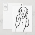 Funny Edvard Munch Scream Parody Cartoon Postcard | Zazzle