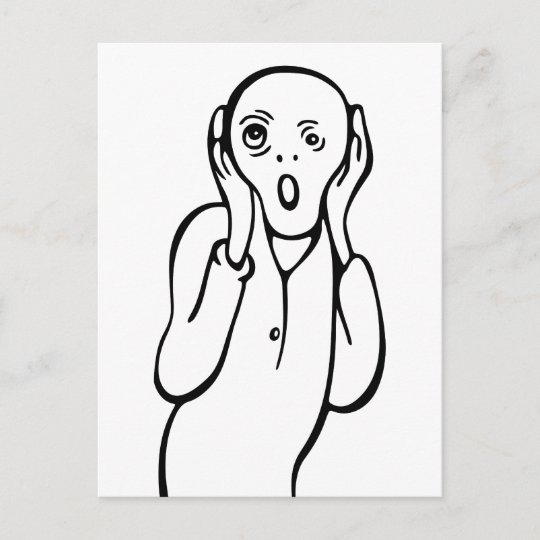 Funny Edvard Munch Scream Parody Cartoon Postcard | Zazzle.com