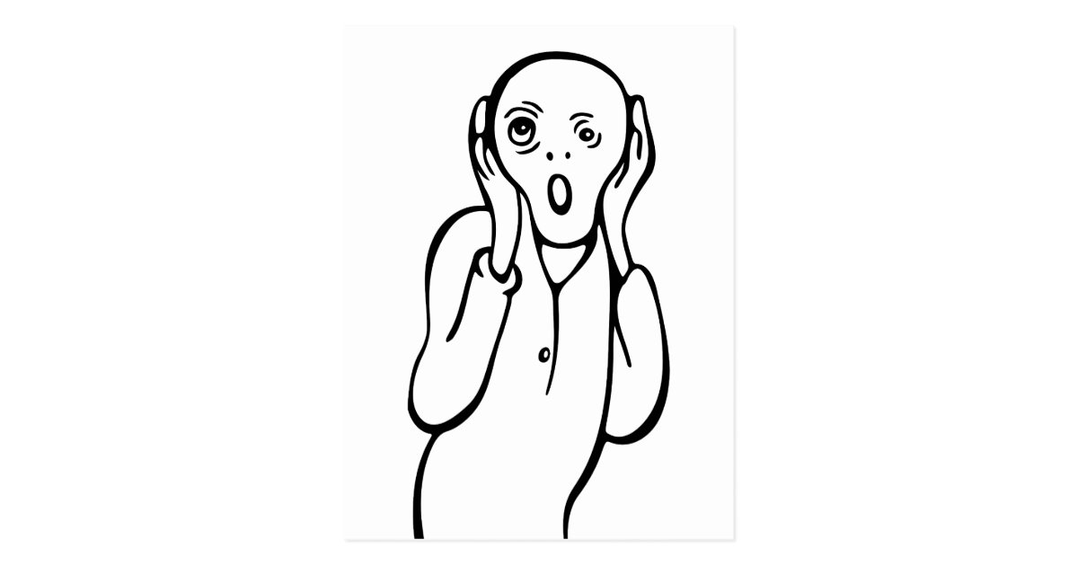 Funny Edvard Munch Scream Parody Cartoon Postcard | Zazzle.com