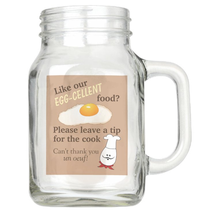 Funny Egg Pun Tip Jar for Restaurant Cooks Diner | Zazzle