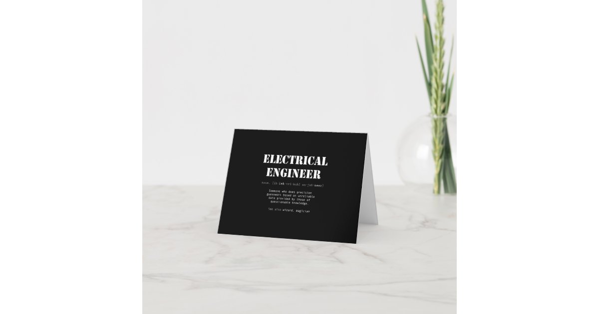 Funny Electrical Engineer Definition Gift Thank You Card | Zazzle