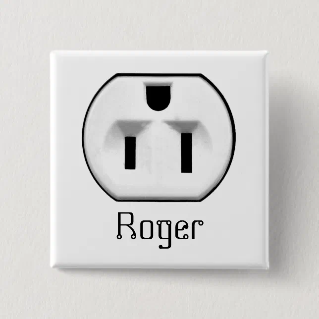 Funny Electrical Outlet Name Badge | Name Tags Button | Zazzle