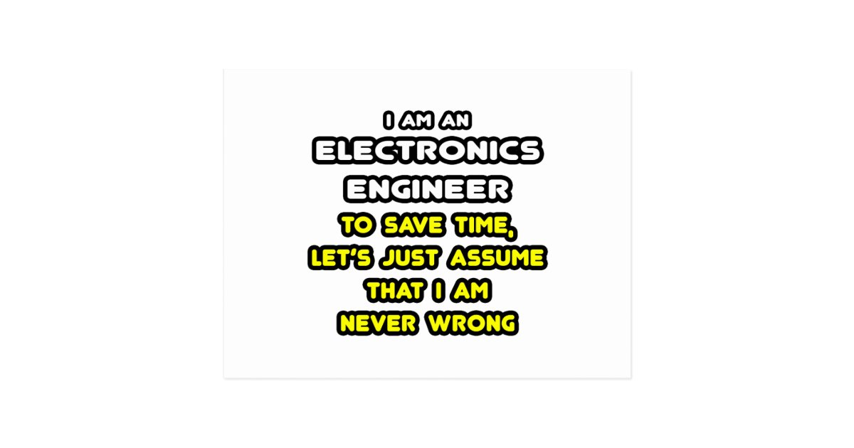 Funny Electronics Engineer T-Shirts and Gifts Postcard | Zazzle.com