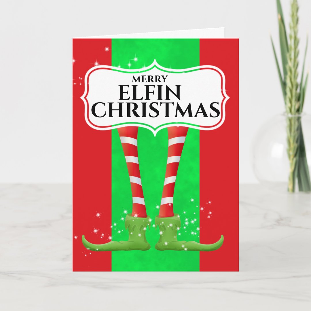 Funny elf humor merry elfin Christmas rude Card | Zazzle