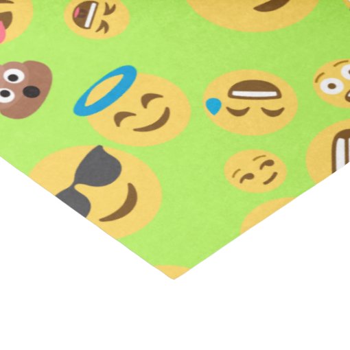 Funny Emoji Pattern (green) Tissue Paper | Zazzle