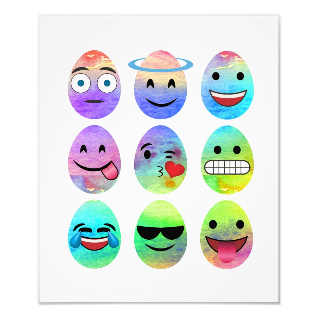 Funny Emojis, Easter Emoji Eggs, Emoticon Egg Photo Print | Zazzle