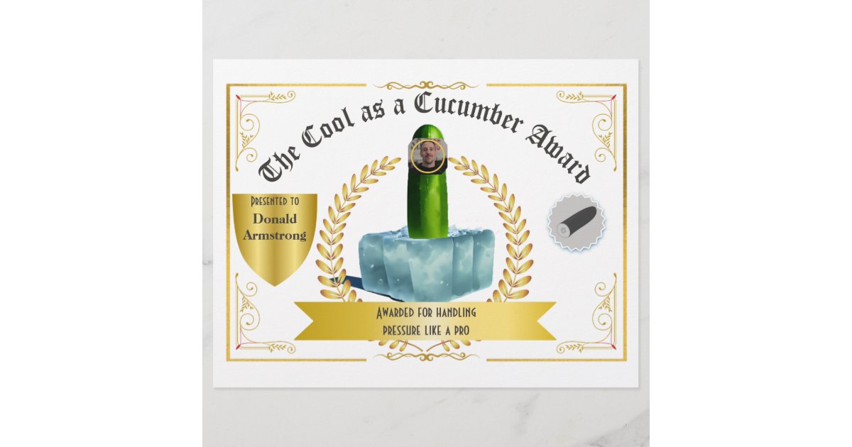 Funny Employee Appreciation - Cool as a Cucumber | Zazzle