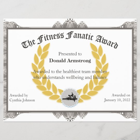 Funny Employee Award - Fitness Fanatic | Zazzle.com