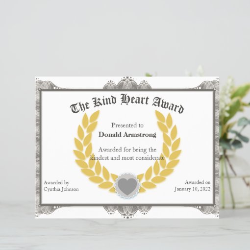Funny Employee Award - Kind Heart | Zazzle