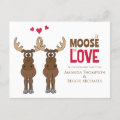 Funny Engagement Party Whimsical Moose QR Code Postcard | Zazzle