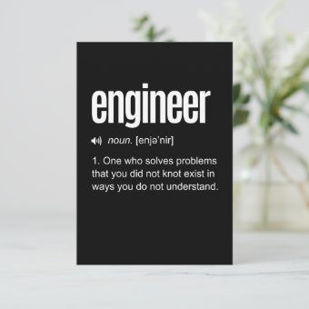 Funny Engineer Definition RSVP Card | Zazzle