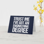 Funny Engineering Graduation Engineer Degree Blue Card | Zazzle