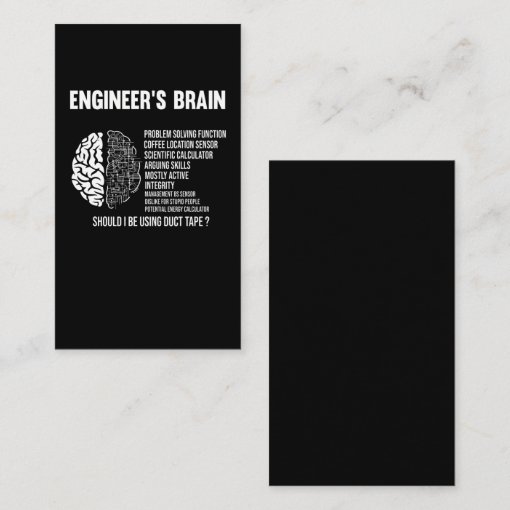 Funny Engineering Humor Brain Engineer Joke Business Card | Zazzle