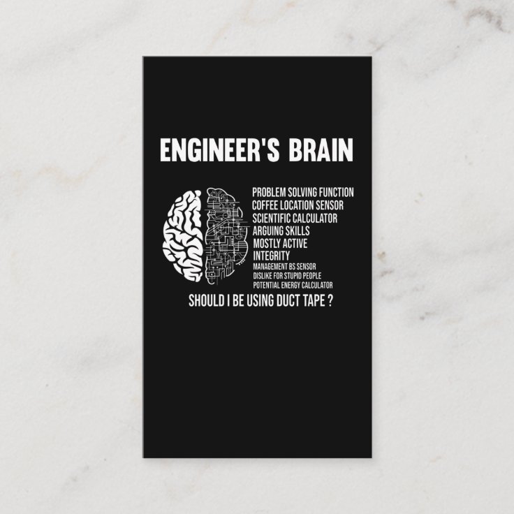 Funny Engineering Humor Brain Engineer Joke Business Card | Zazzle