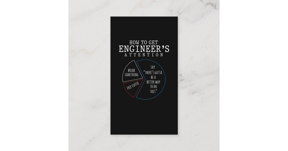 Funny Engineering Joke Coffee Engineer Humor Business Card | Zazzle