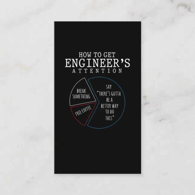 Funny Engineering Joke Coffee Engineer Humor Business Card | Zazzle