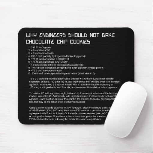 Funny Engineer's Recipe Mousepad | Zazzle