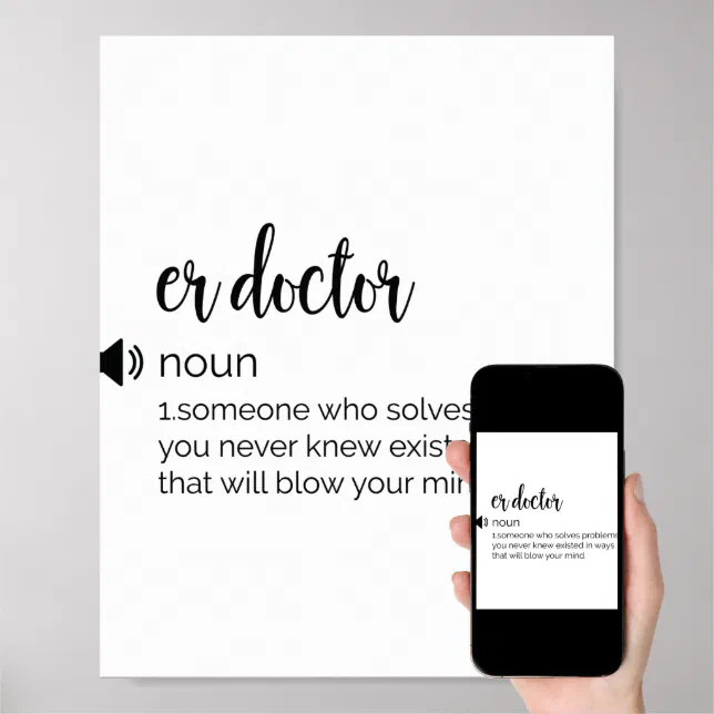 Funny ER Doctor definition Poster | Zazzle