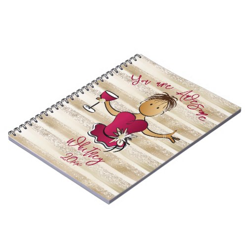 Funny Ethnic Female Cartoon Glamourous Glitter Notebook | Zazzle