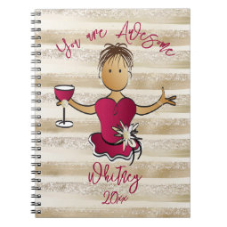 Funny Ethnic Female Cartoon Glamourous Glitter Notebook | Zazzle