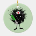 Funny Evil Bug Nurse With Syringe Ceramic Ornament | Zazzle