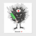 Funny Evil Bug Nurse With Syringe Sticker | Zazzle