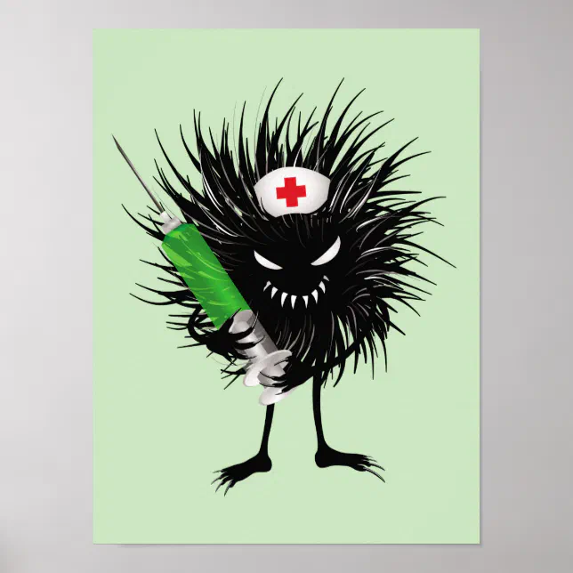 Funny Evil Character Nurse Syringe Gothic Poster | Zazzle