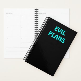 Funny "EVIL PLANS" Planner | Zazzle