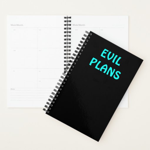 Funny "EVIL PLANS" Planner | Zazzle