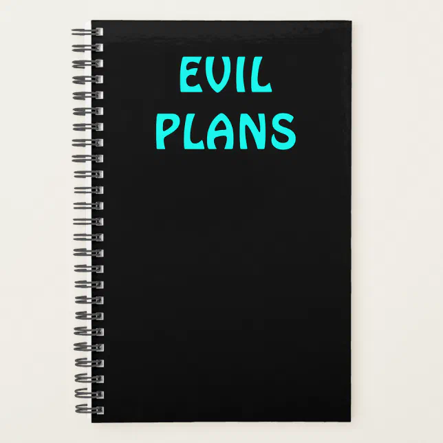 Funny "EVIL PLANS" Planner | Zazzle