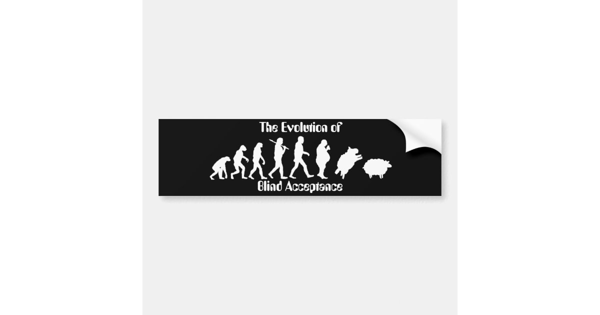 Funny Evolution of Man Parody Bumper Sticker | Zazzle
