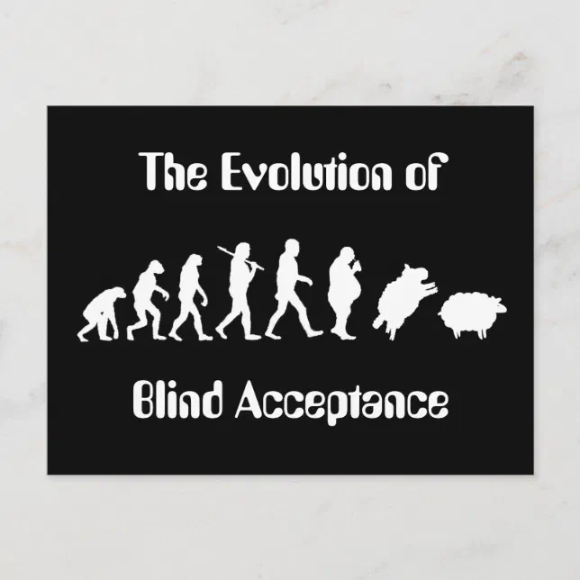 Funny Evolution of Man Parody Postcard | Zazzle