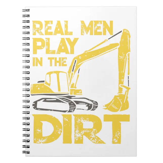 Funny Excavator Construction Notebook | Zazzle