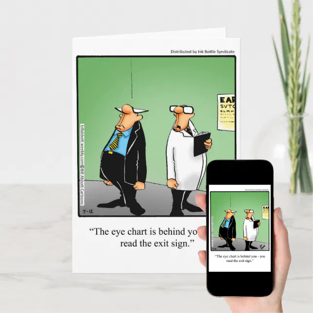 Funny Eye Chart Humor Greeting Card | Zazzle