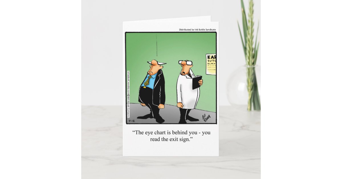 Funny Eye Chart Humor Greeting Card | Zazzle