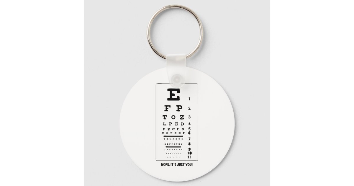 Funny Eye Chart Keychain | Zazzle