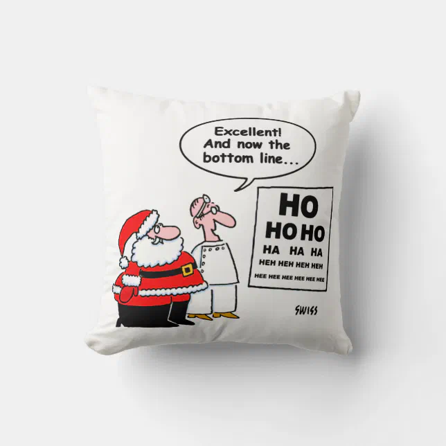 Funny Eye Doctor Optometrist Christmas Waiting Rm Throw Pillow | Zazzle