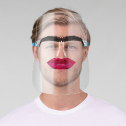 Funny Eyebrows and Lips Face Shield | Zazzle
