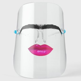 Funny Eyebrows and Lips Face Shield | Zazzle