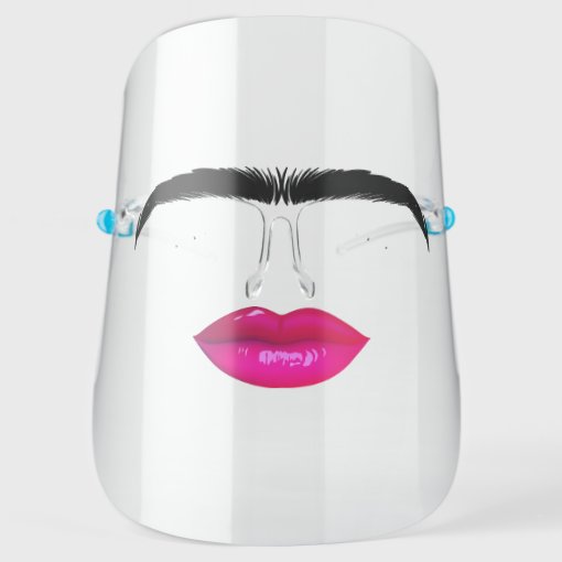 Funny Eyebrows and Lips Face Shield | Zazzle