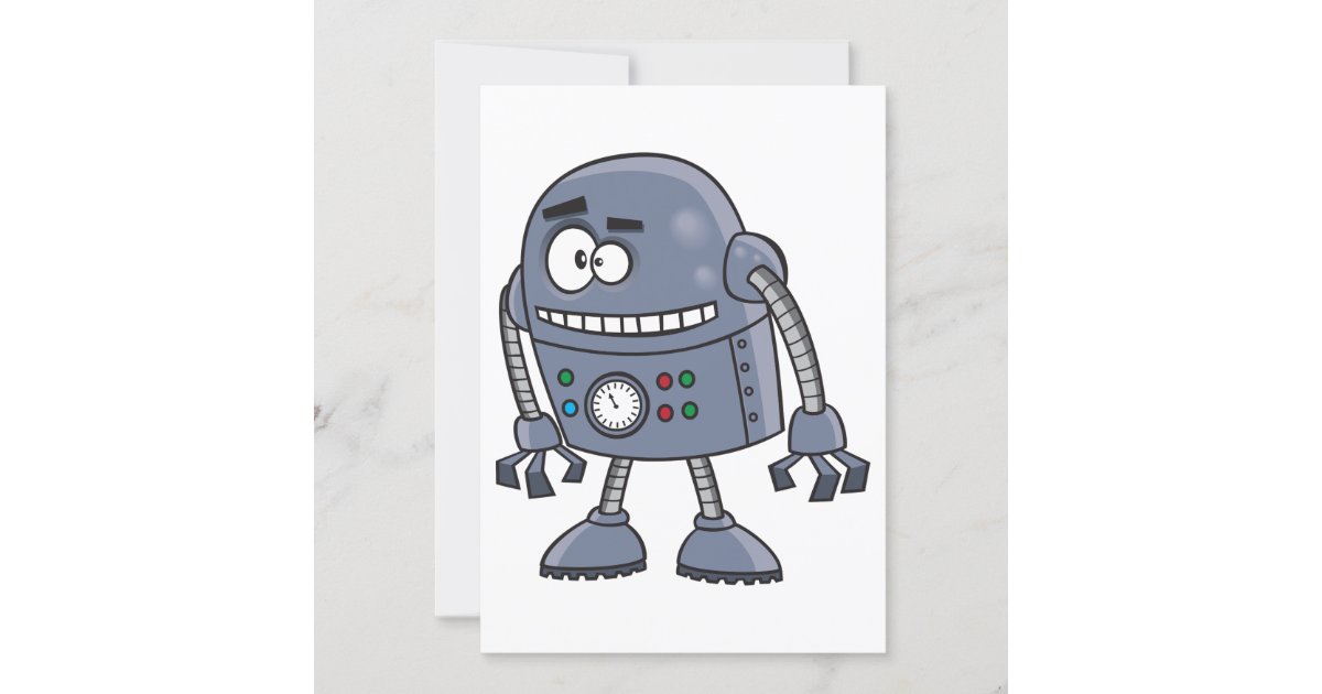Funny Eyed Robot Invitation | Zazzle