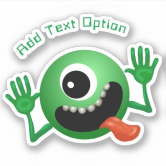 Funny Face Alien Sticker | Zazzle