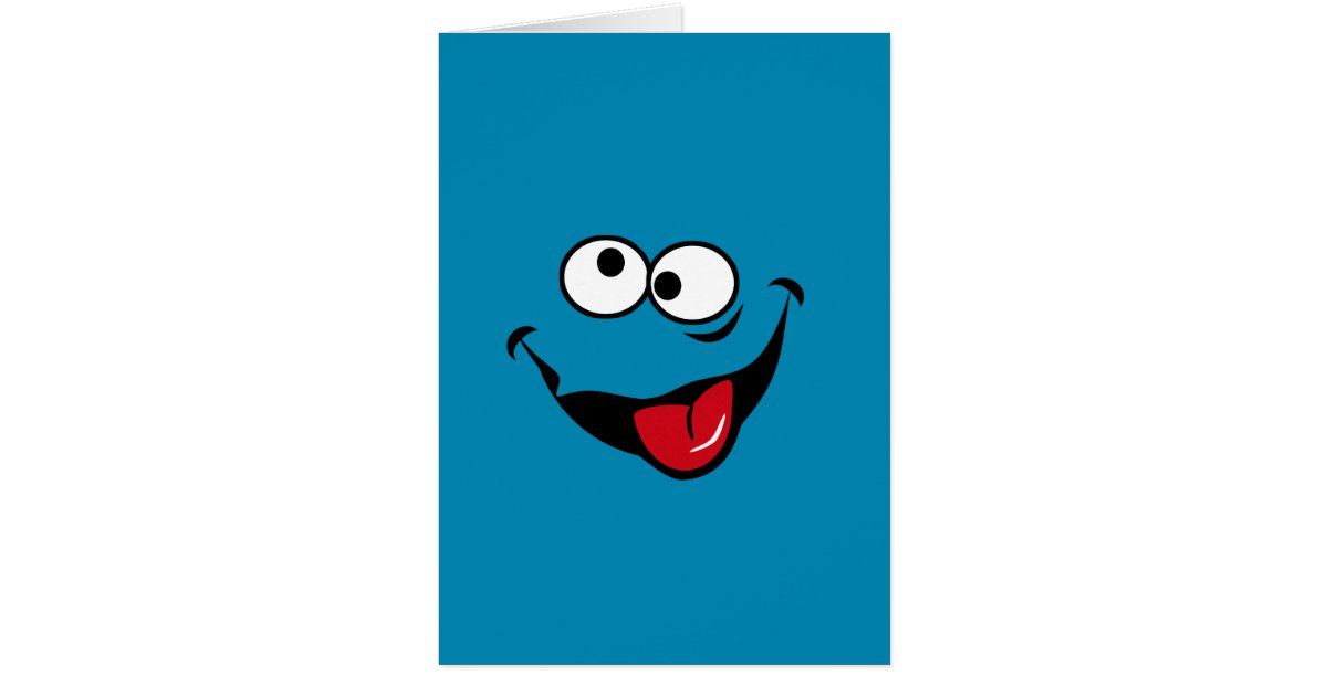 Funny face cartoon blue background | Zazzle