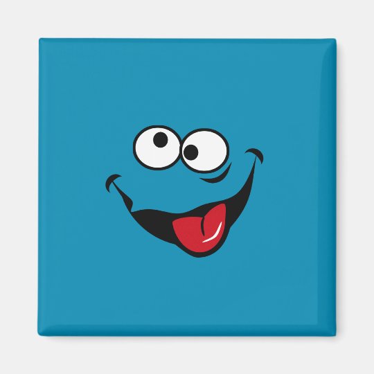 Funny face cartoon blue background magnet | Zazzle.com