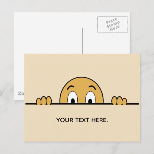 Funny Face Cartoon Custom Text Postcard | Zazzle